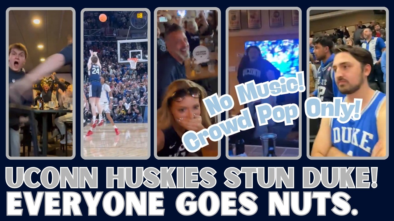UCONN SHOCKS DUKE AT THE BUZZER! EVERYONE GOES NUTS (WILD FAN REACTIONS ...