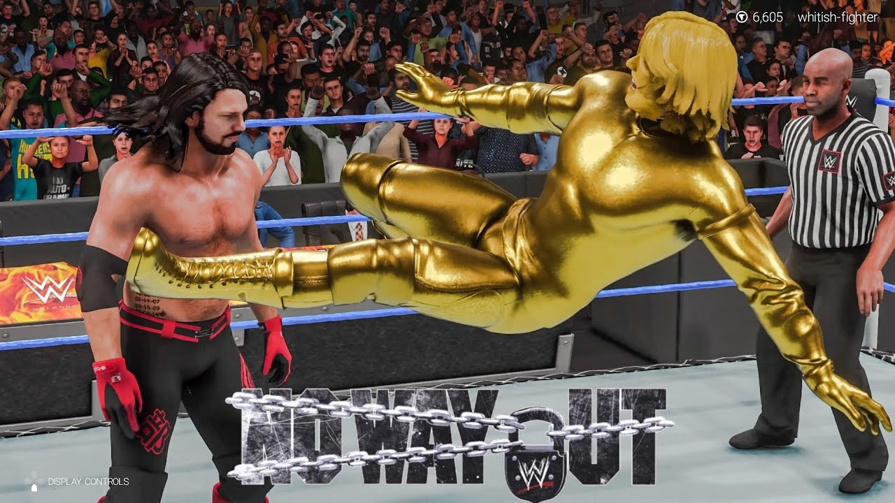 WWE 2K19 Golden Aj Styles VS. Real Aj Styles | One On One Match | Iron ...