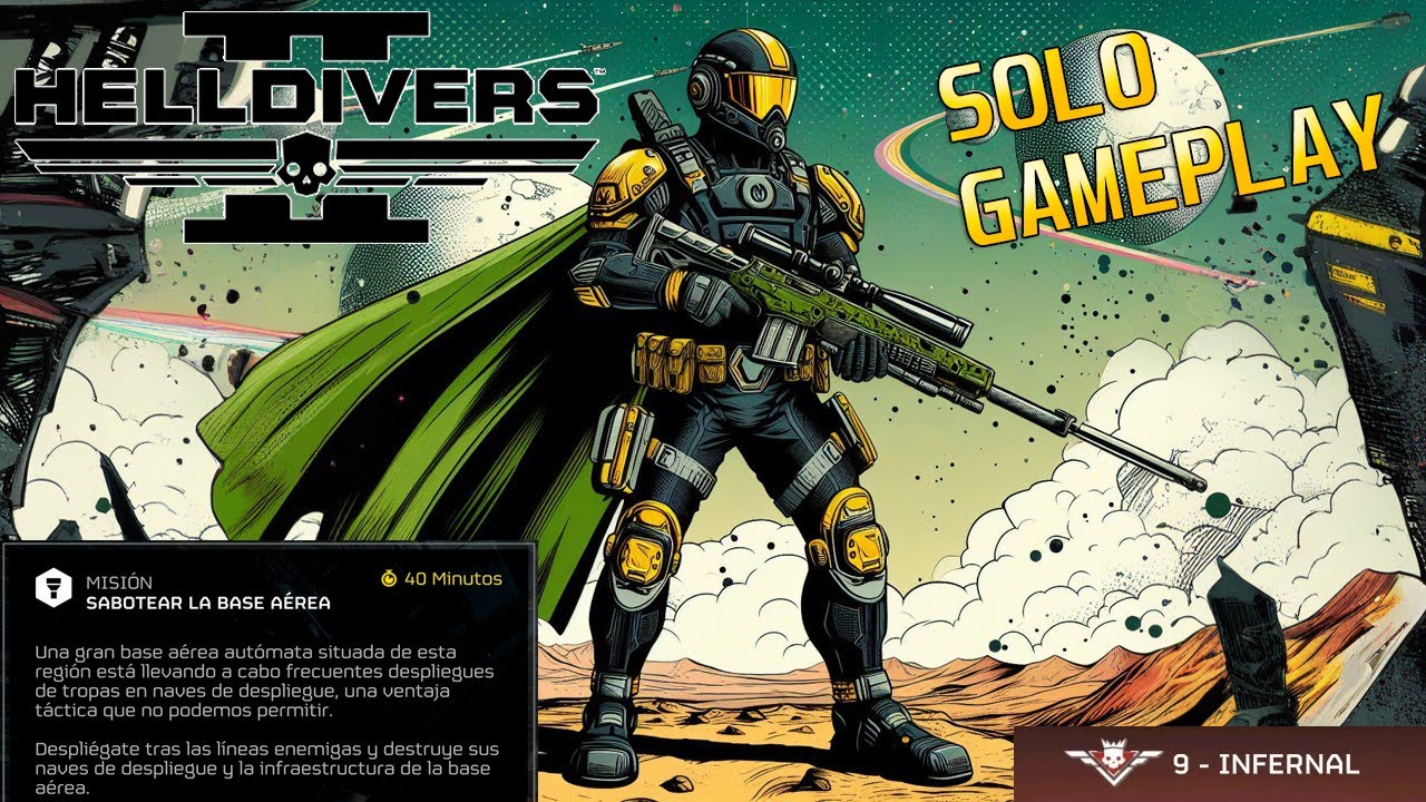 MANDALORIAN SNIPER SOLO | HELLDIVERS 2 | DIFICULTAD 9 -HELLDIVER- - YouTube