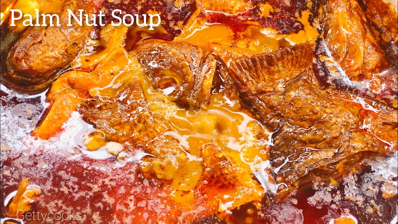 how to prepare authentic Ghanaian palm nut soup(Banga soup)/easy palm ...