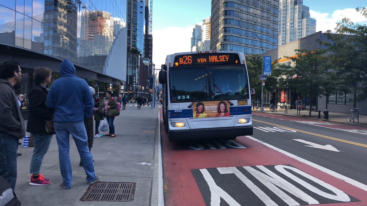 MTA NYCT Bus: Ridgewood Bound Orion VII NG #4045 B26 at Fulton St/St ...