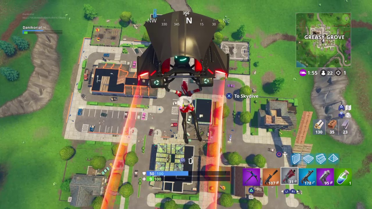 Playing fortnite with the ace skin - YouTube