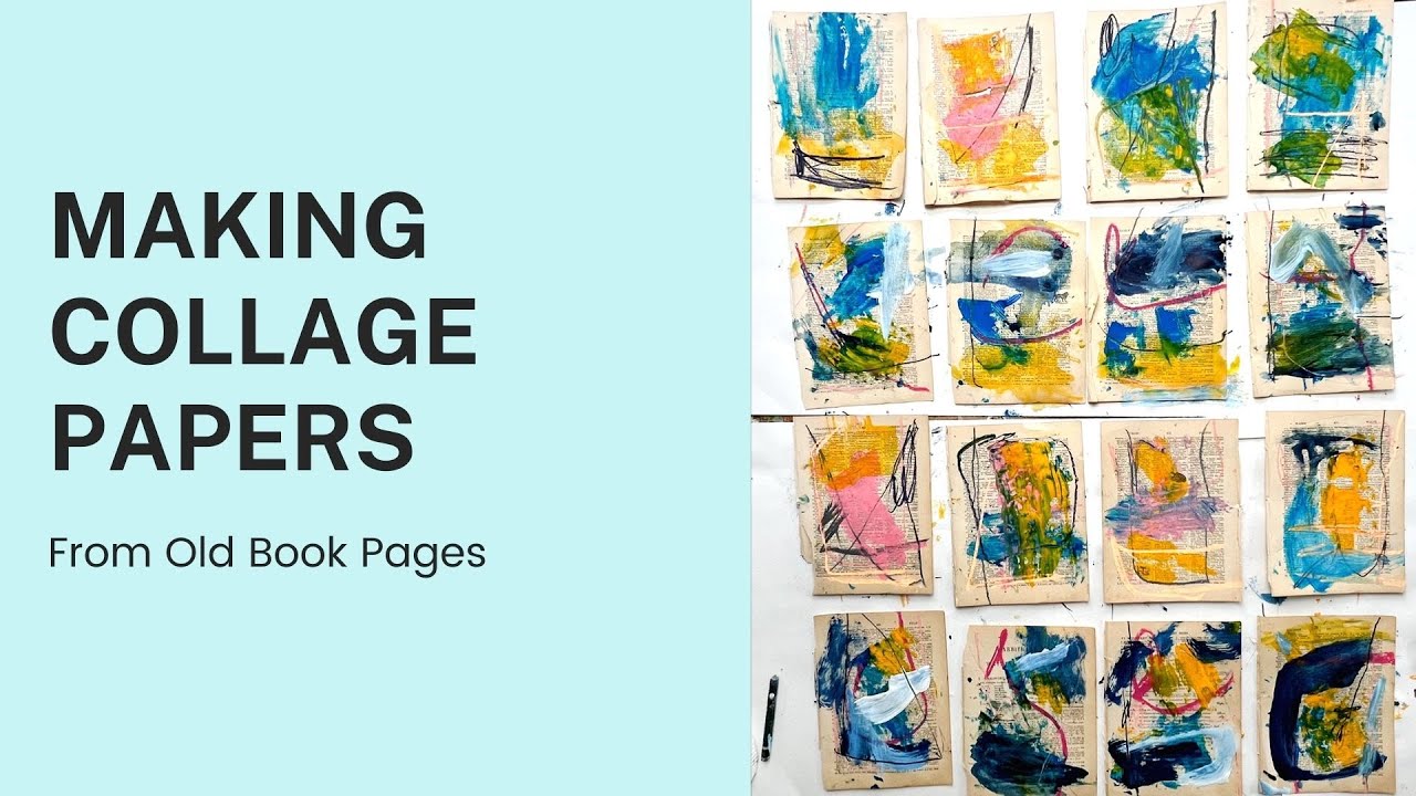Making Collage Papers From Old Book Pages - YouTube