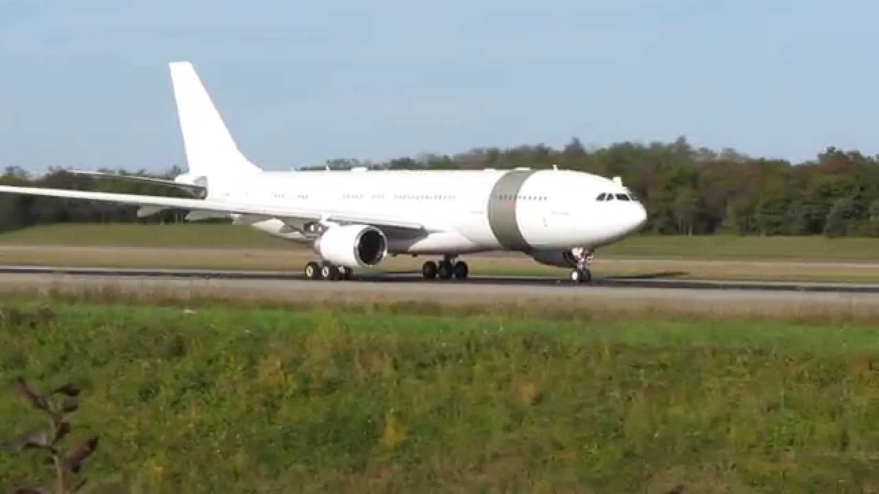 Airbus a330 take off at Euroairport - YouTube