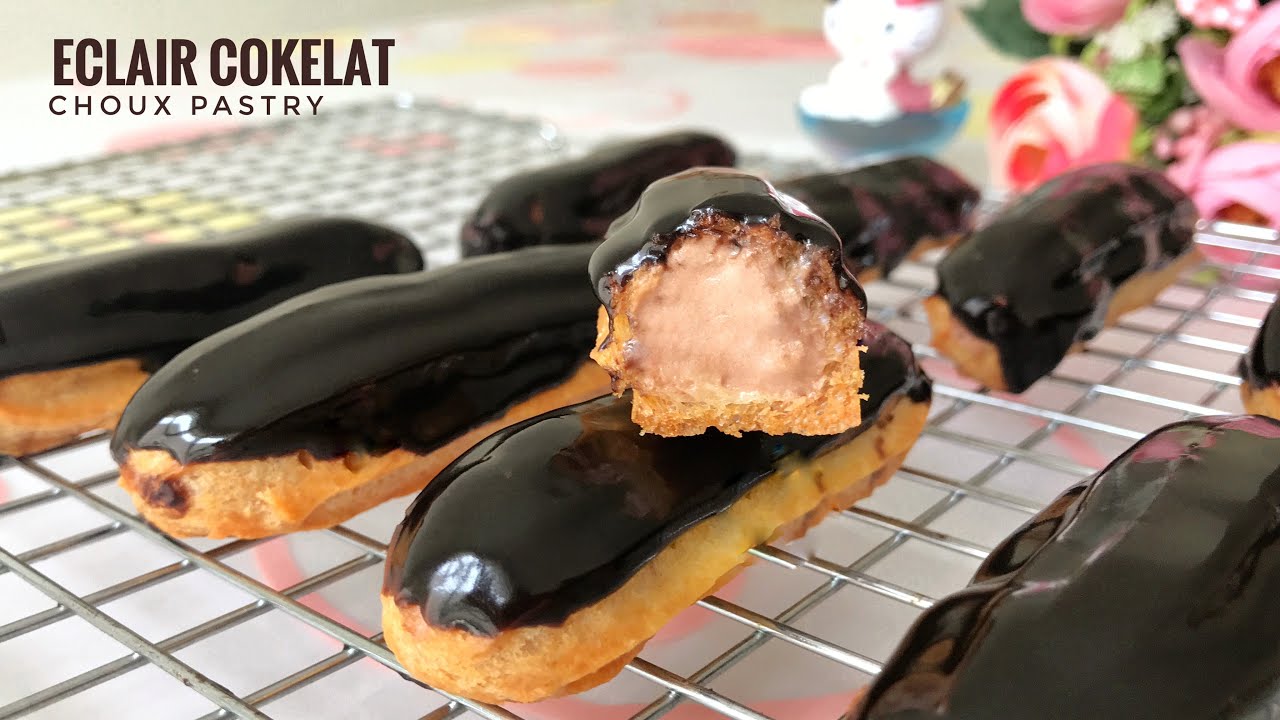 ECLAIR COKELAT (KUE SUS PANJANG) | CHOUX PASTRY - YouTube