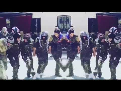 Kurdish Women fighters dancing after Raqqa evacuation mission from ISIS