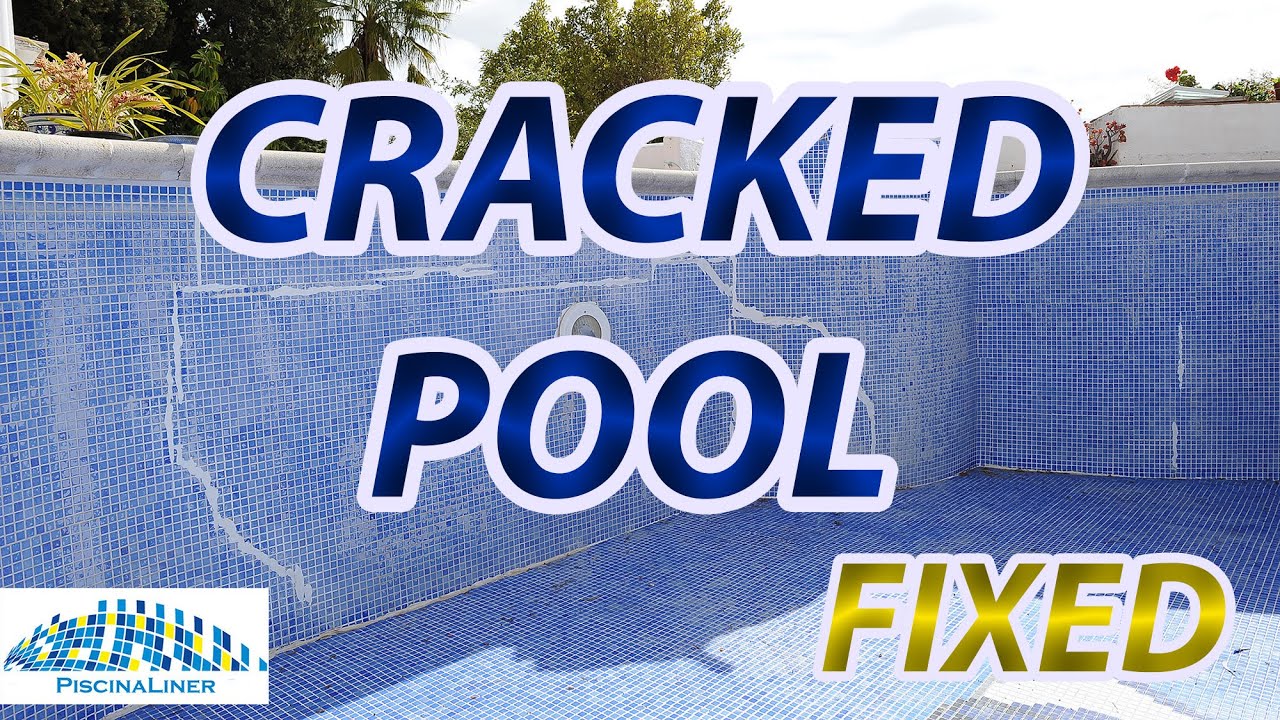 Cracked pool fixed with PVC membrane - YouTube