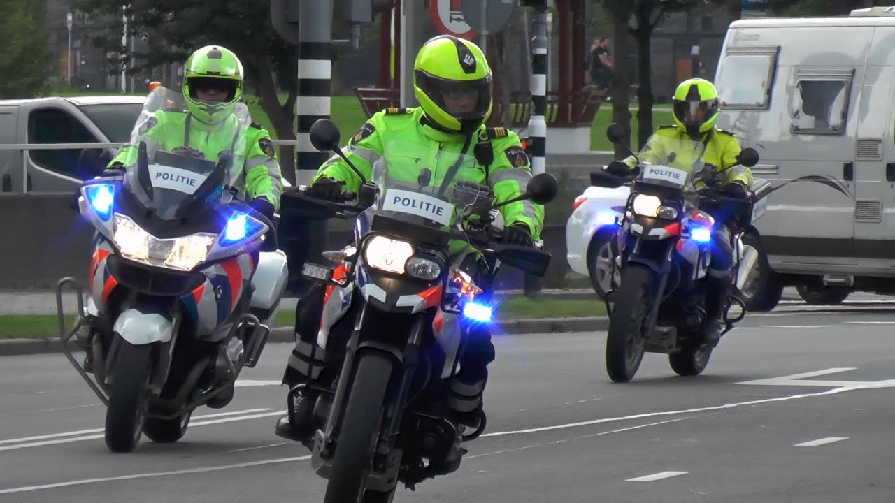[Opleiding] 3 politiemotoren met spoed door Rotterdam - YouTube