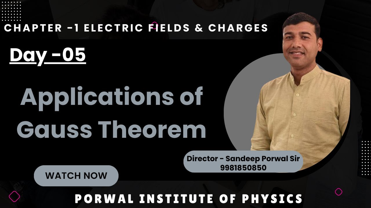 Day 5 Electric fields and charges ||Applications of Gauss theorem - YouTube
