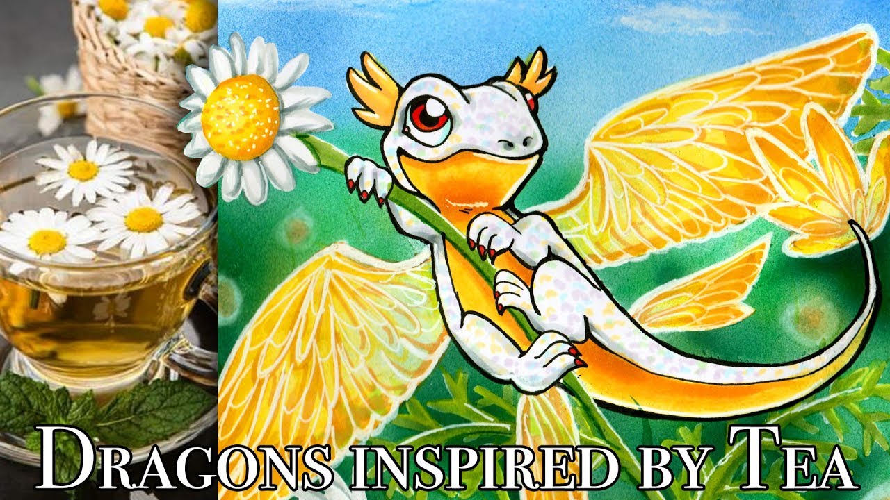 CREATURE DESIGN - Chamomile TEA DRAGON! - Copic Marker & Airbrush ...