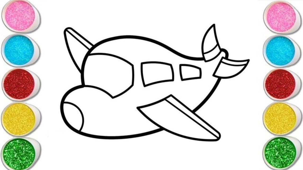 Learn to Draw Airplane, Drawing Painting and Coloring for Kids and ...