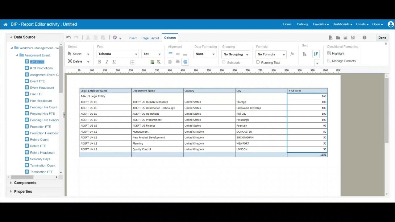 Part 4 -Using Report Editor , Sorting, Grouping and Conditional Formatting in Business ...