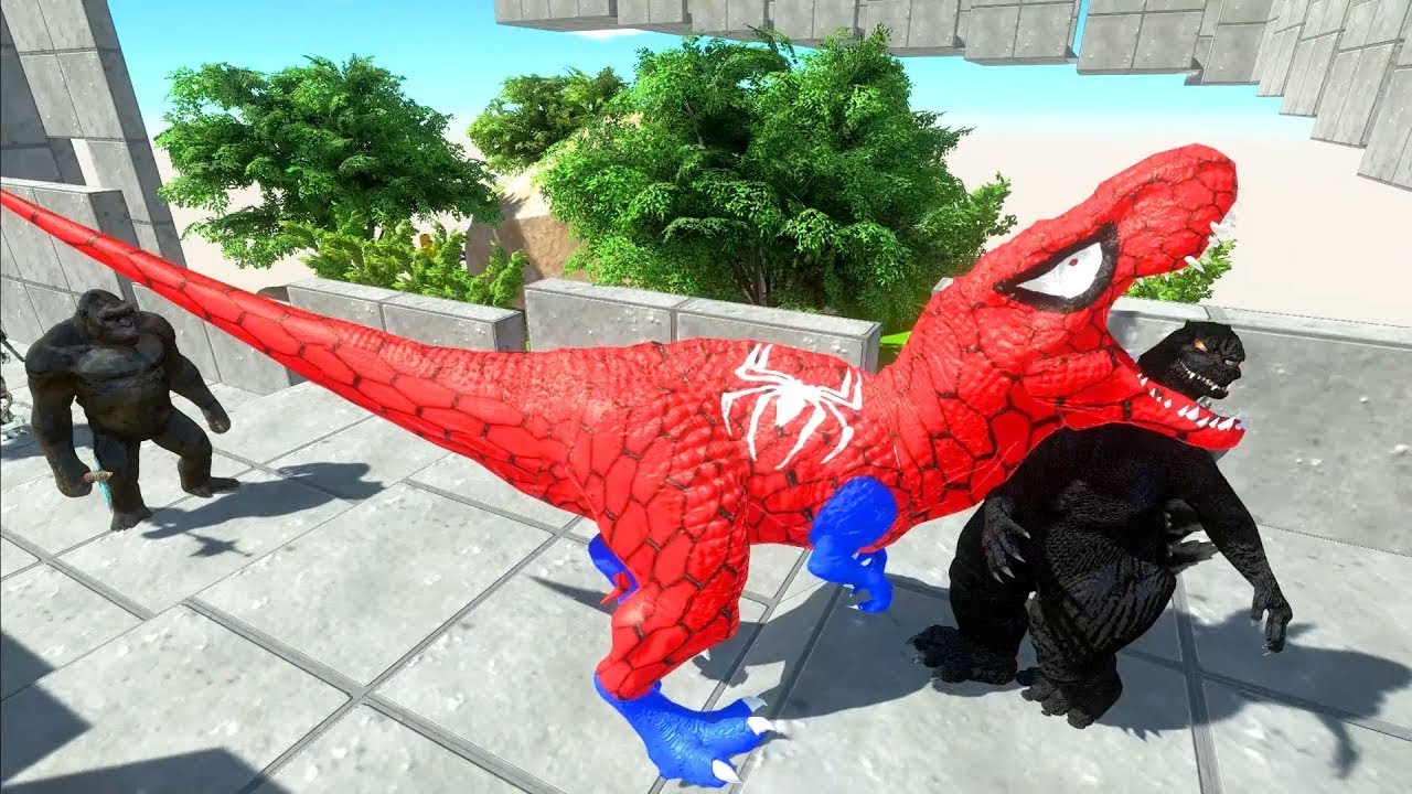 Spider T-Rex Death run Fight Godzilla - JURASSIC WORLD EVOLUTION - YouTube
