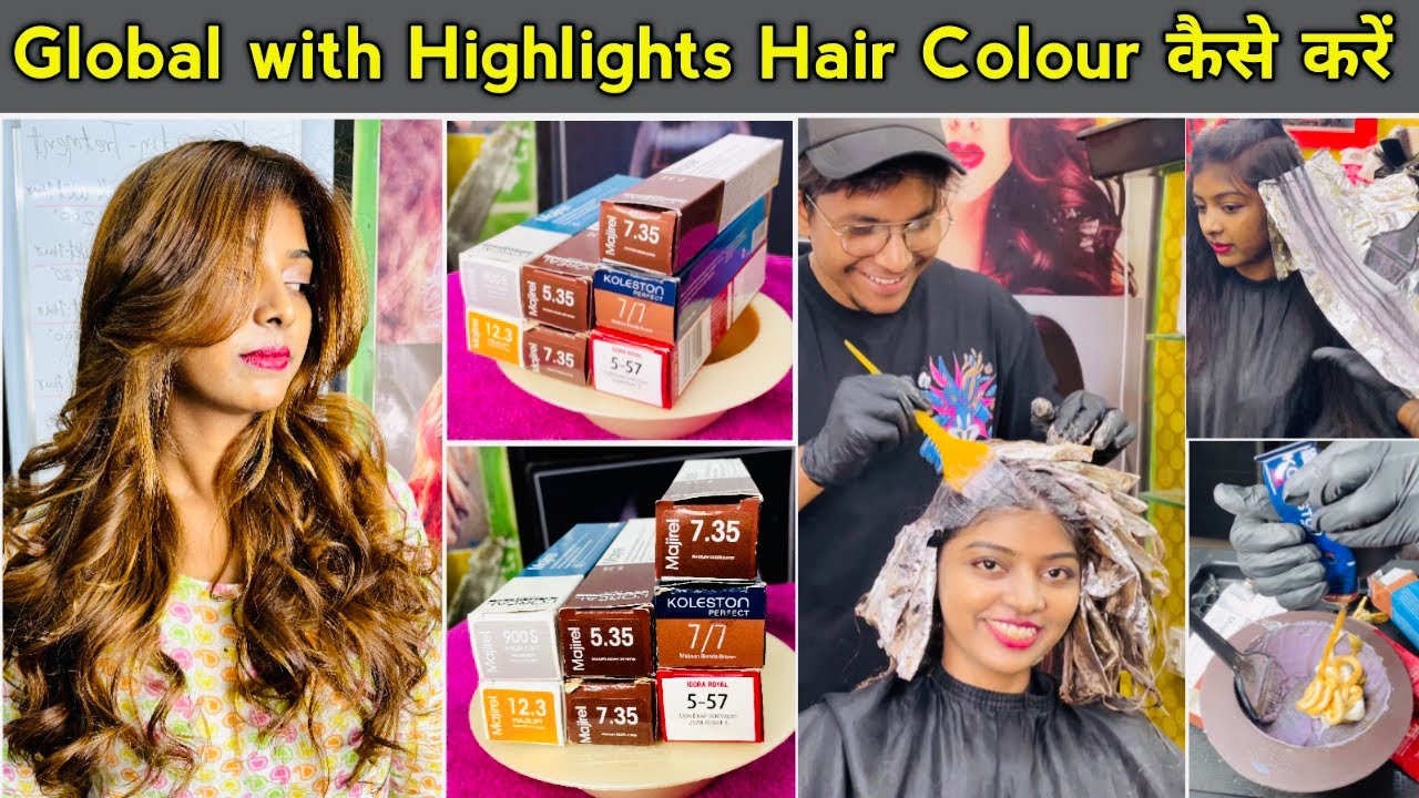 Loreal 7.35 / Wella 7/7 / Schwarzkopf 5-57 / Global with highlights ...