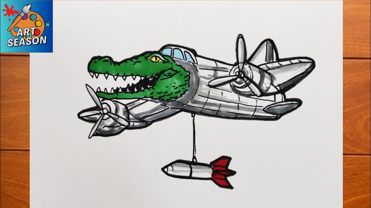 How to Draw Bombardino Crocodilo Step by Step - YouTube