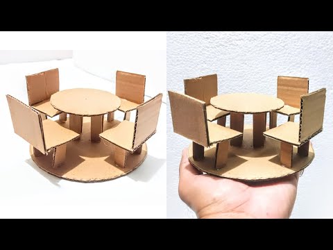 How to make a dining table and chairs using cardboard