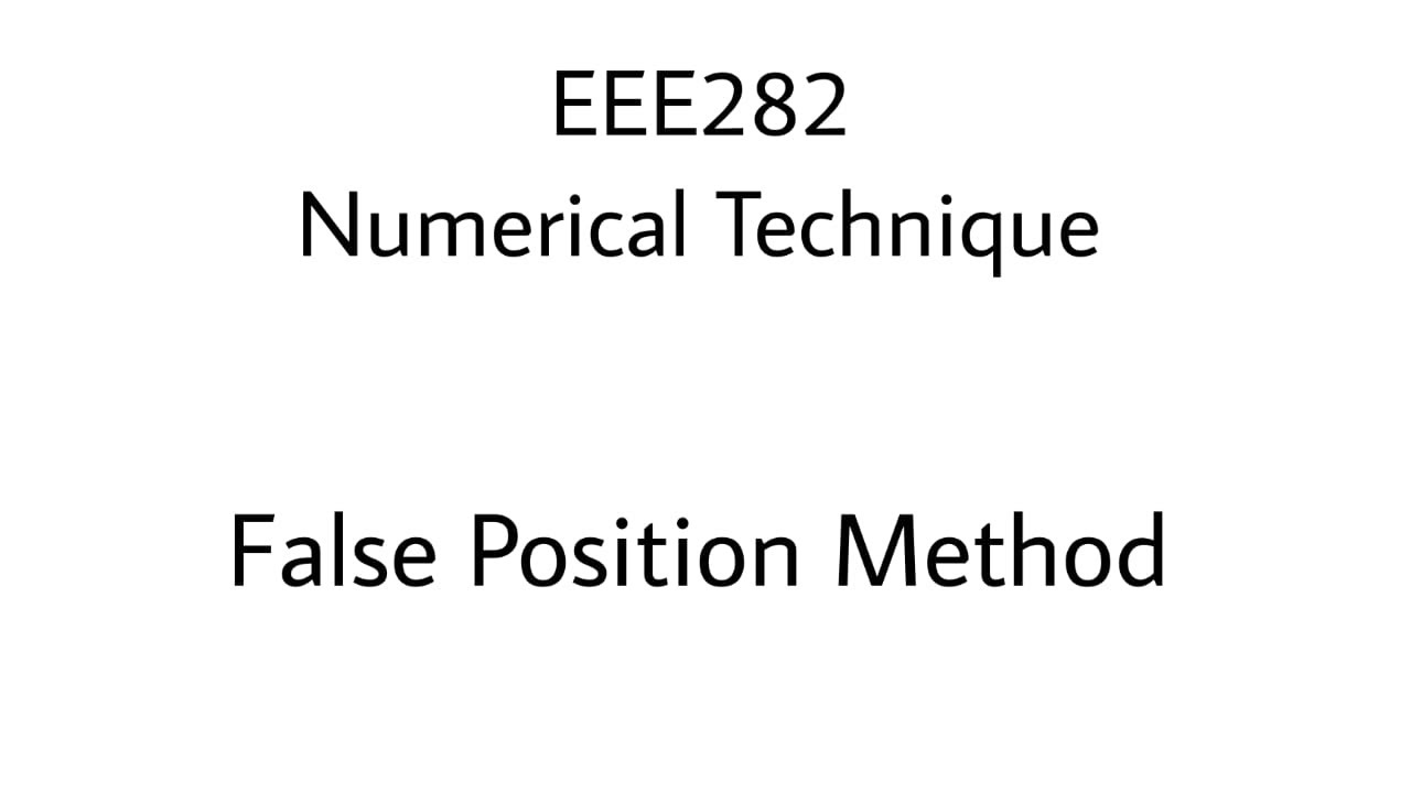 False Position Method - YouTube
