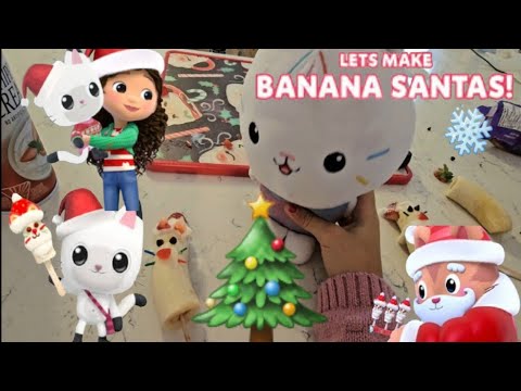 Gabby's Dollhouse Christmas Snack 🎄 Banana Santas Yummy! - YouTube