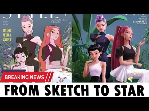 2D Sketch of KPop Demon Hunters Turned into 3D on Time Magazine Cover