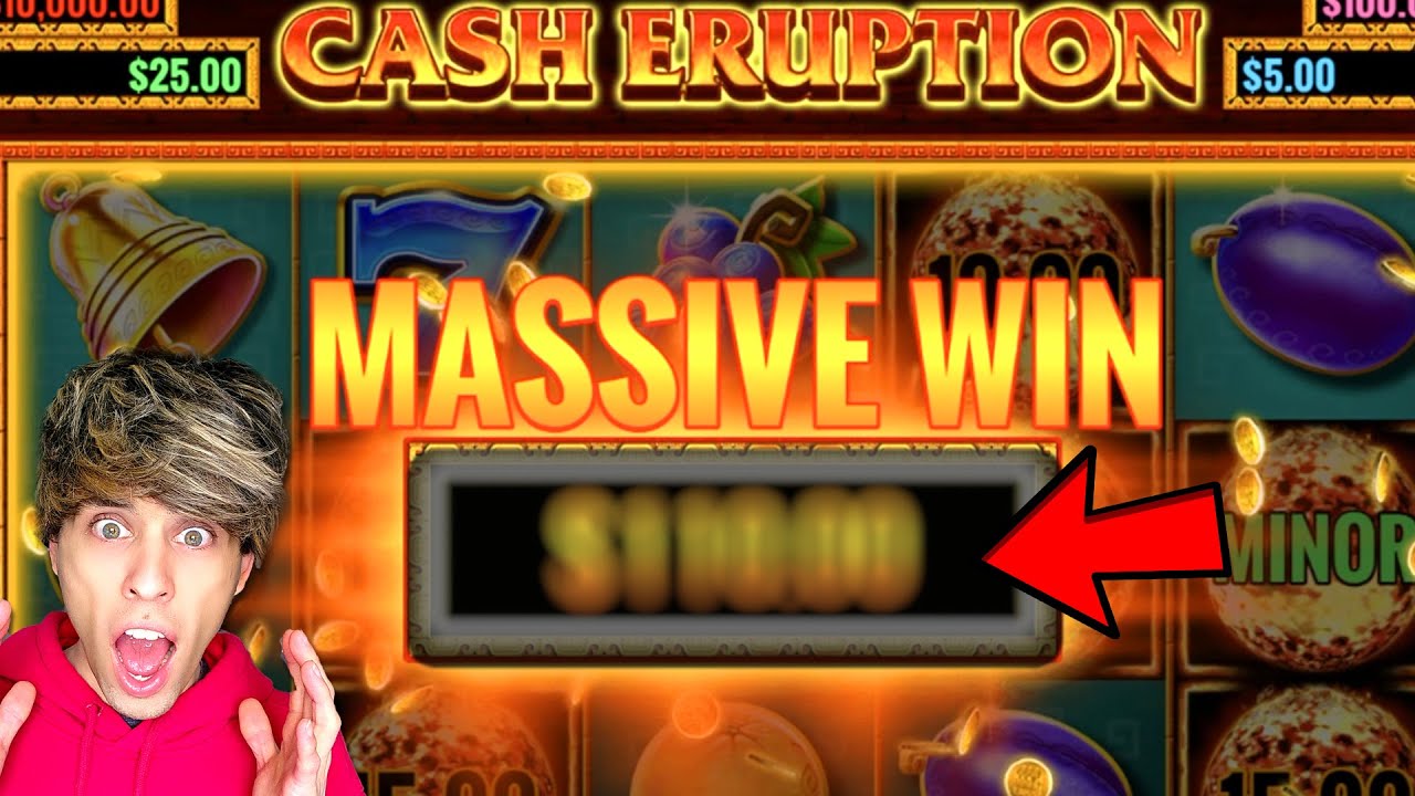 Massive WIN On Cash Eruption Slot As It Happens! - YouTube