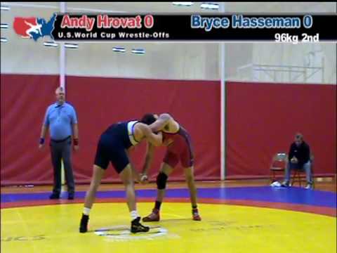 World Cup Wrestle Off: 96kg: Andy Hrovat vs. Bryce Hasseman - YouTube