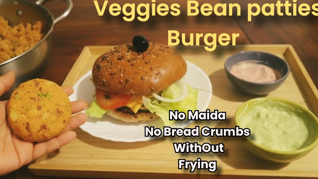 वेज बर्गर की आसान रेसिपी Crispy Spicey Shallow Fry Veggies Bean Patties ...