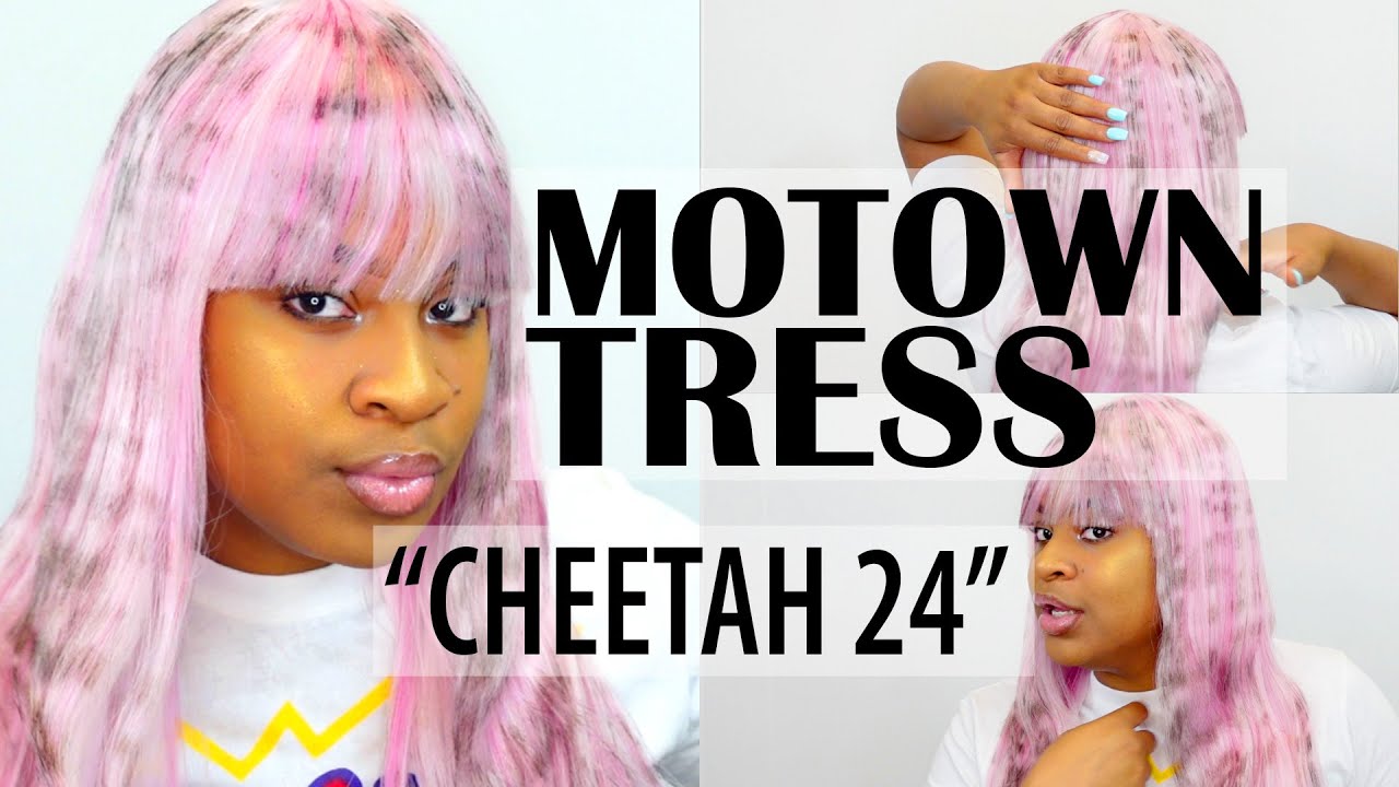 Motown Tress Day Glow Wig Synthetic Hair Print Wig - CHEETAH 24 ...