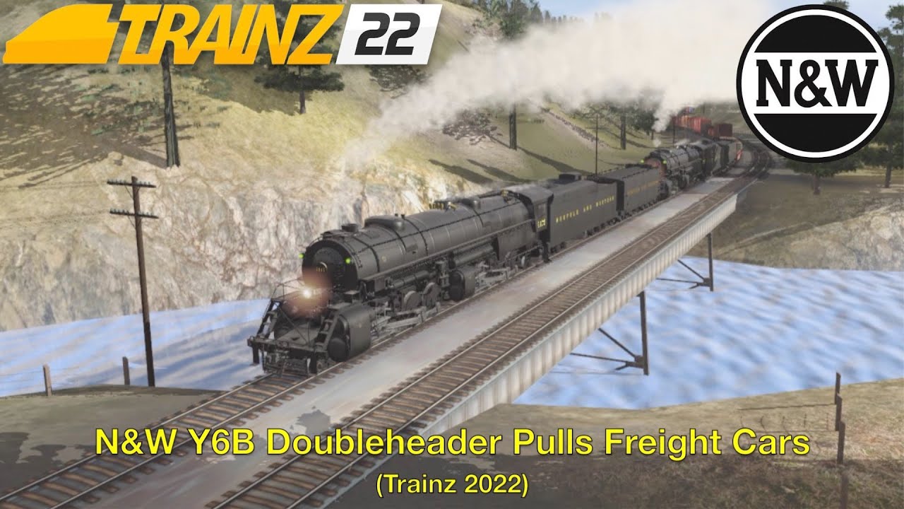 N&W Y6B Doubleheader Pulls Freight Cars (Trainz 2022) - YouTube