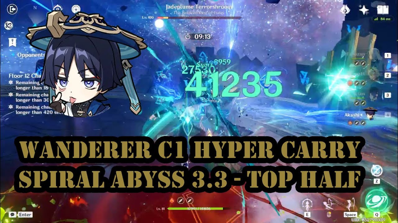 Wanderer C1 R2 Hyper Carry Team Top Half [Spiral Abyss 3.3] - YouTube