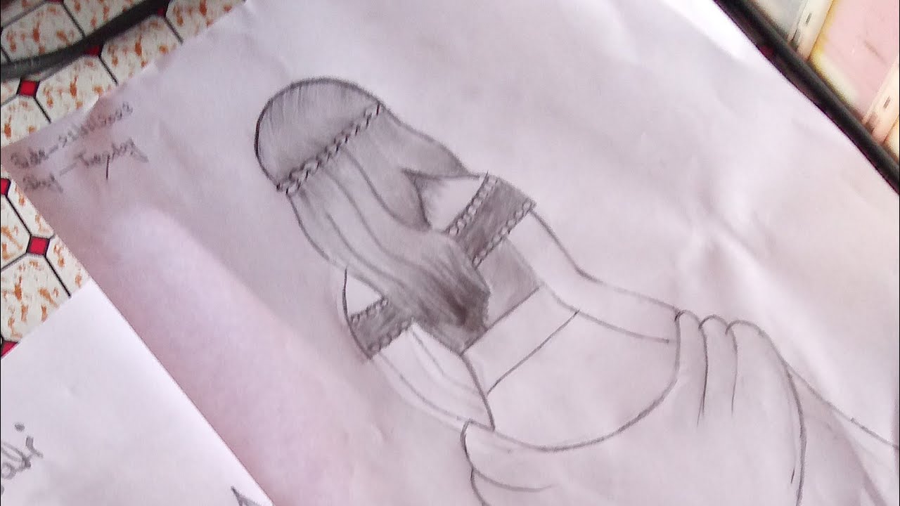 pencil drawing attitude girl 🥰 scatch drawing # youniqueartist - YouTube