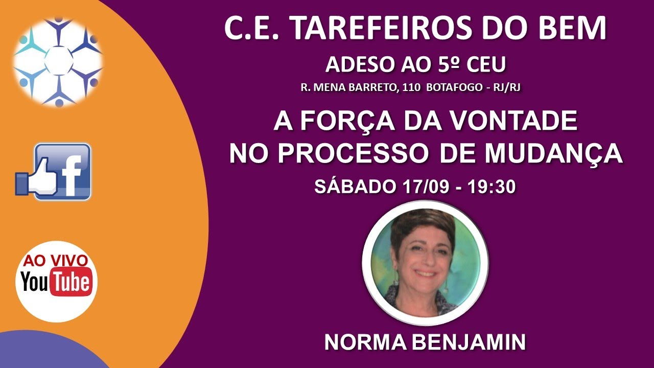 A força da vontade no processo da mudança - Palestrante: Norma Benjamin ...