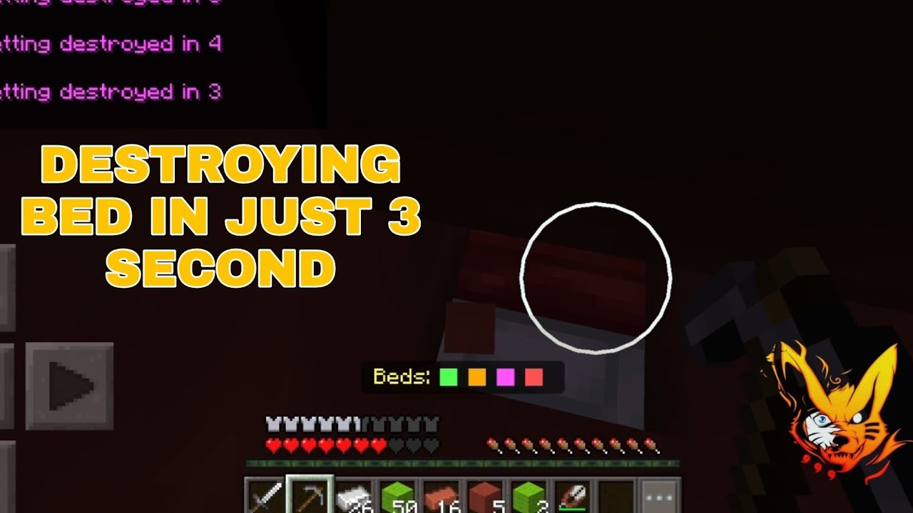 DESTROYING BED IN JUST 3 SECOND IN MINECRAFT BEDWARS | #like #subscribe ...