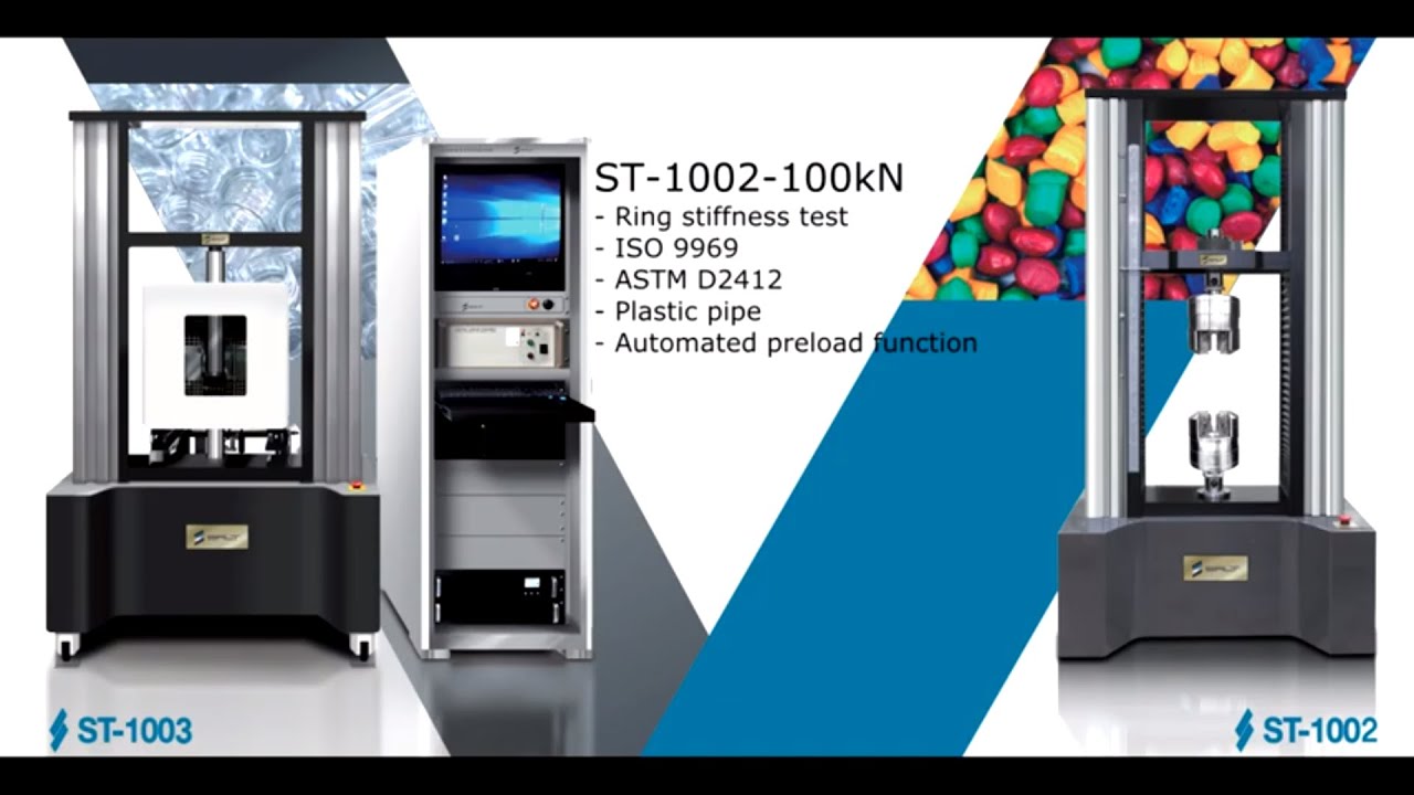 ST-1002 Ring Stiffness test (플라스틱 파이프 강성시험) - YouTube