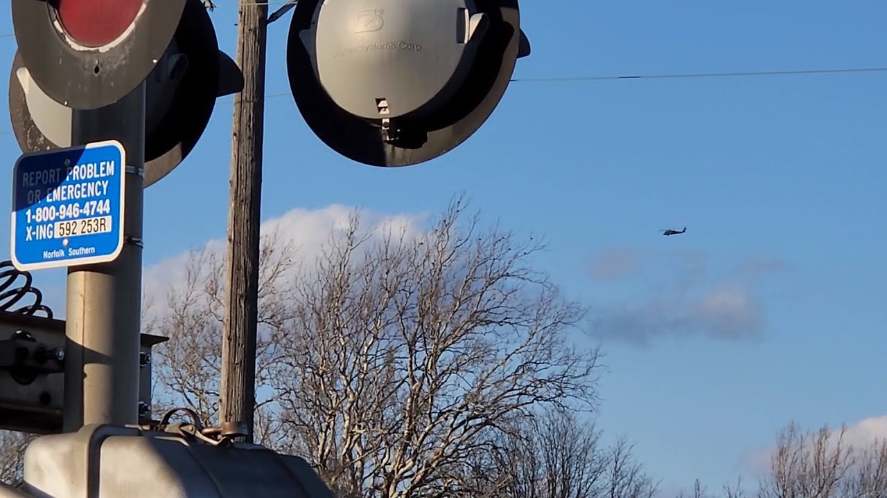 Chopper Flyby While Railfanning - YouTube