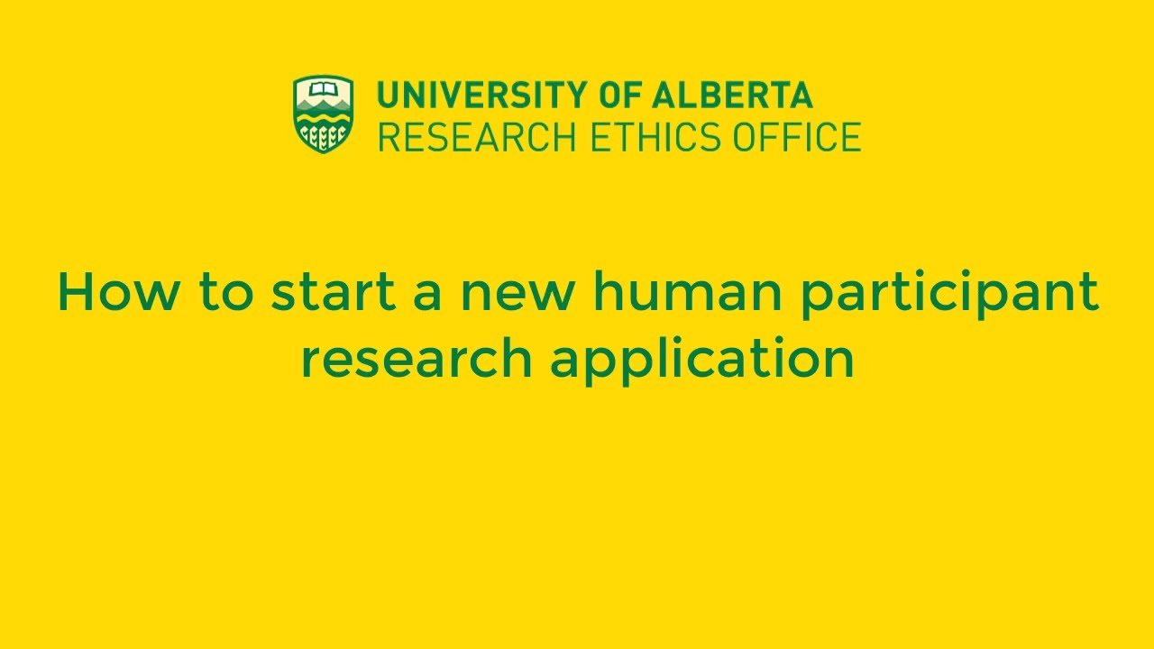 How to start a new human participant research application - YouTube