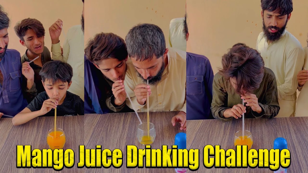 Mango Juice Drinking Challenge | Nikami Family - YouTube
