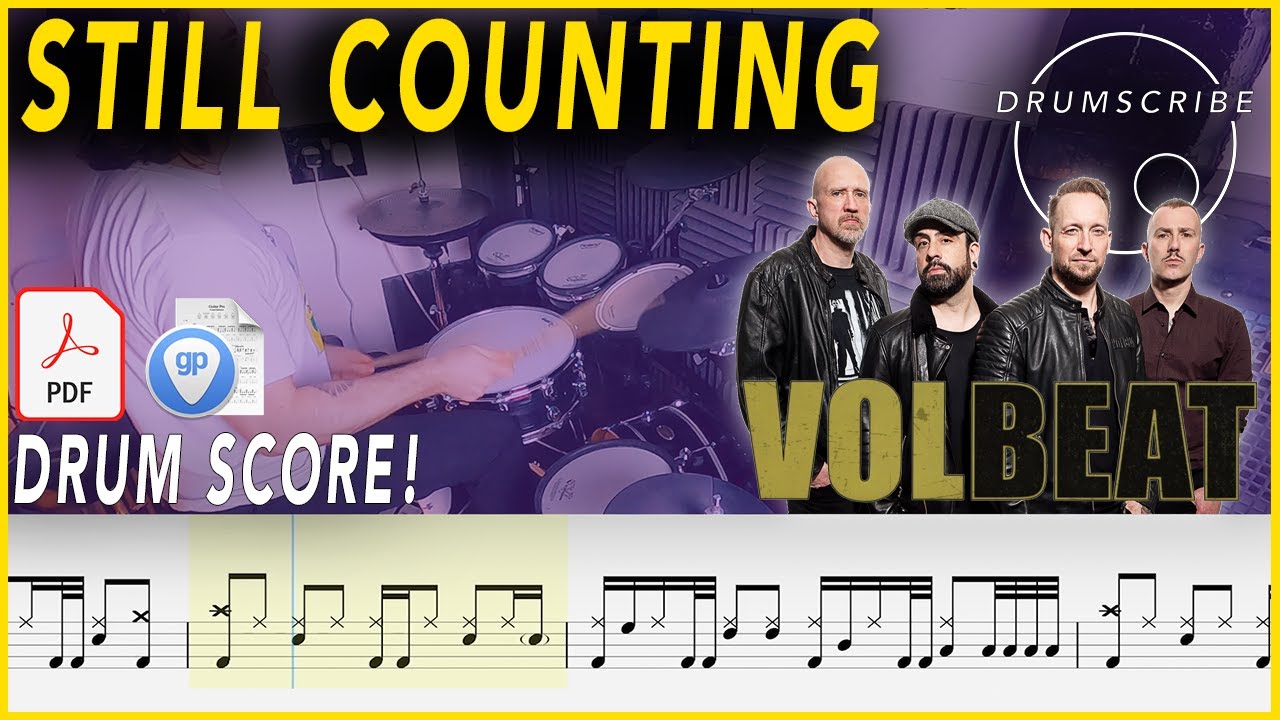 Still Counting - Volbeat | DRUM SCORE Sheet Music | #218 DRUMSCRIBE ...