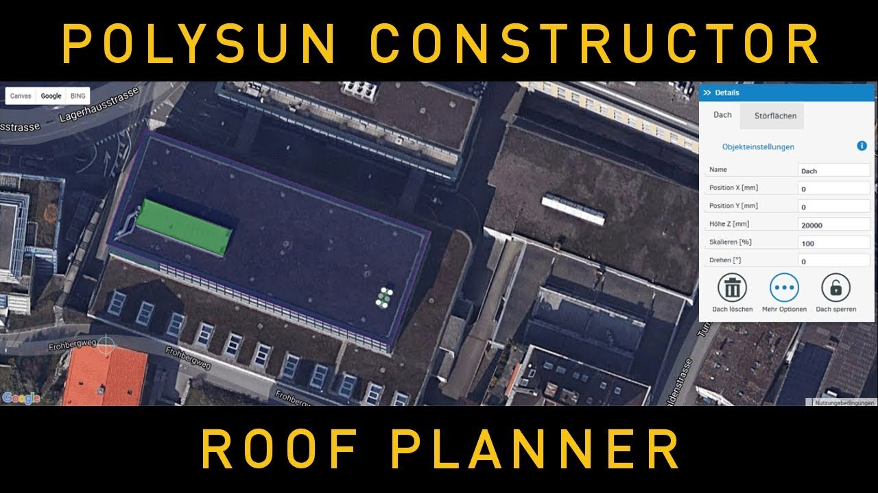 Polysun Constructor Roof Planner (Google Maps) - YouTube