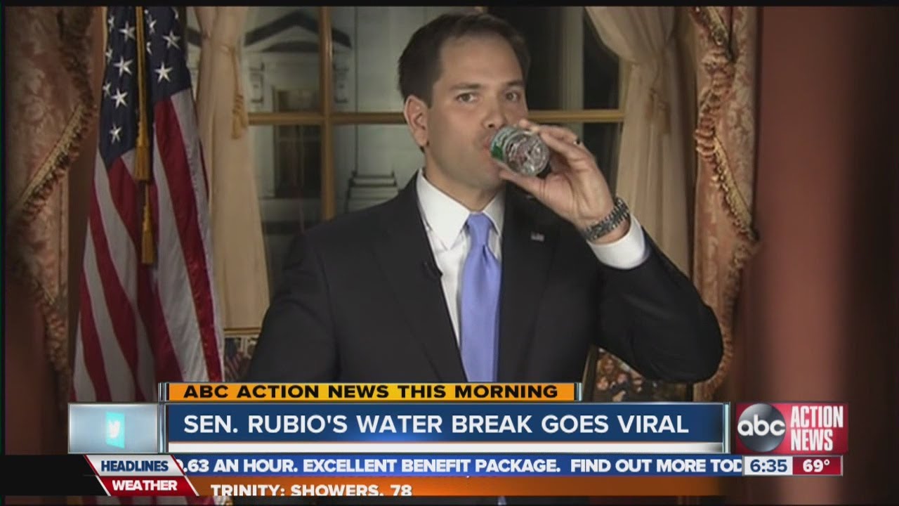 Rubio's water break goes viral - YouTube