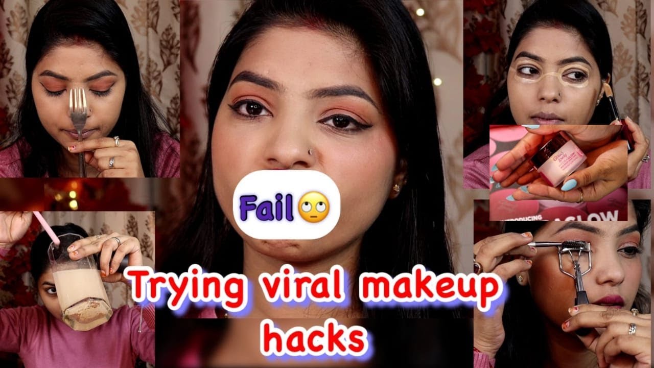 Trying Viral Makeup *HACKS* | Best makeup Hack Ideas by ABHIKSHA - YouTube
