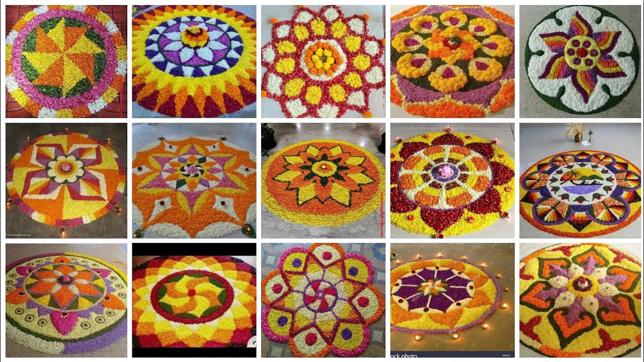 Onam pookolam | How to put Pookolam | The Traditional Way of Making ...