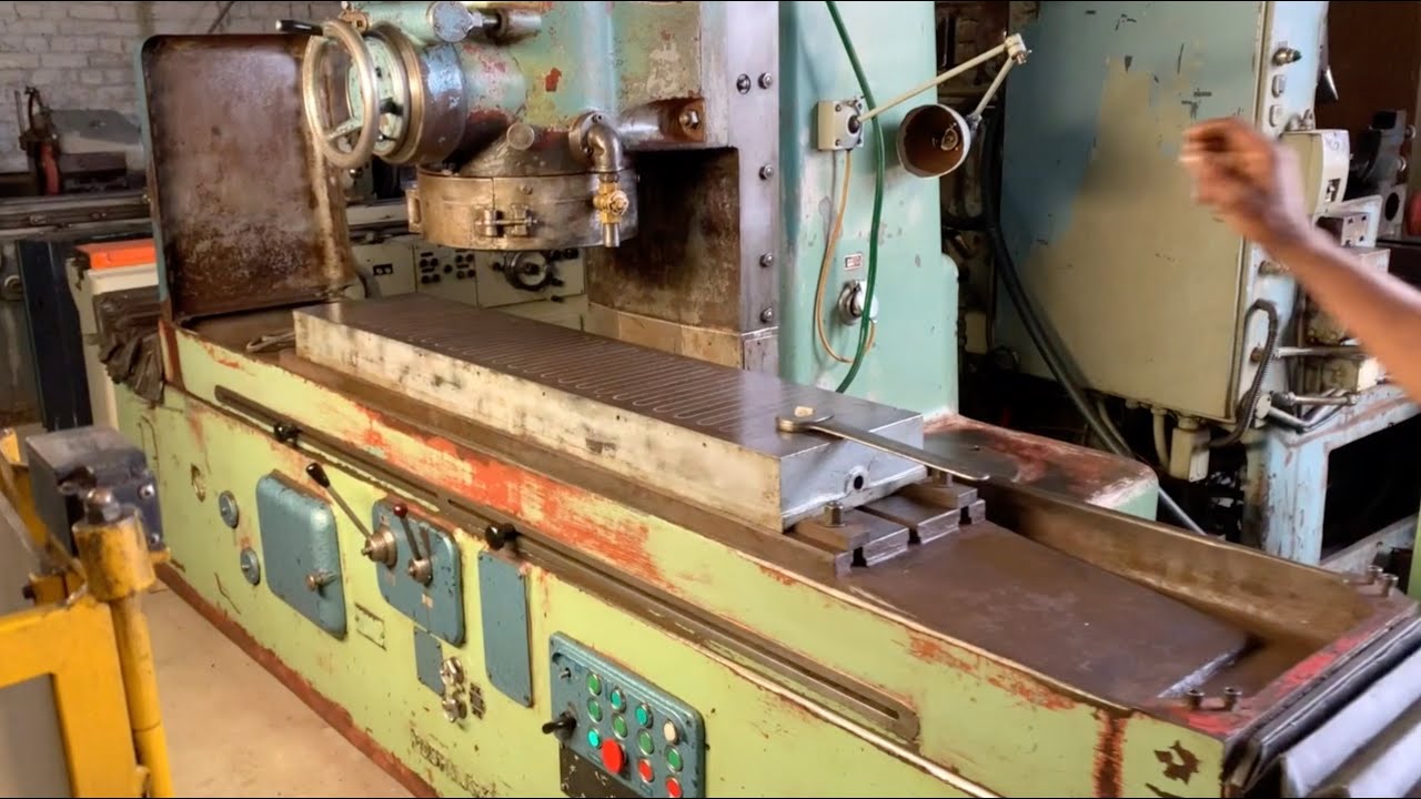 Vertical Surface Grinder - TOS - 300 mm x 1500 mm - YouTube