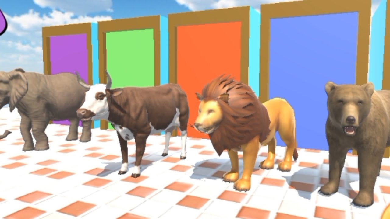 Elephant, lion, Cow, Bear, Animals Competition // #cartoon #animals # ...