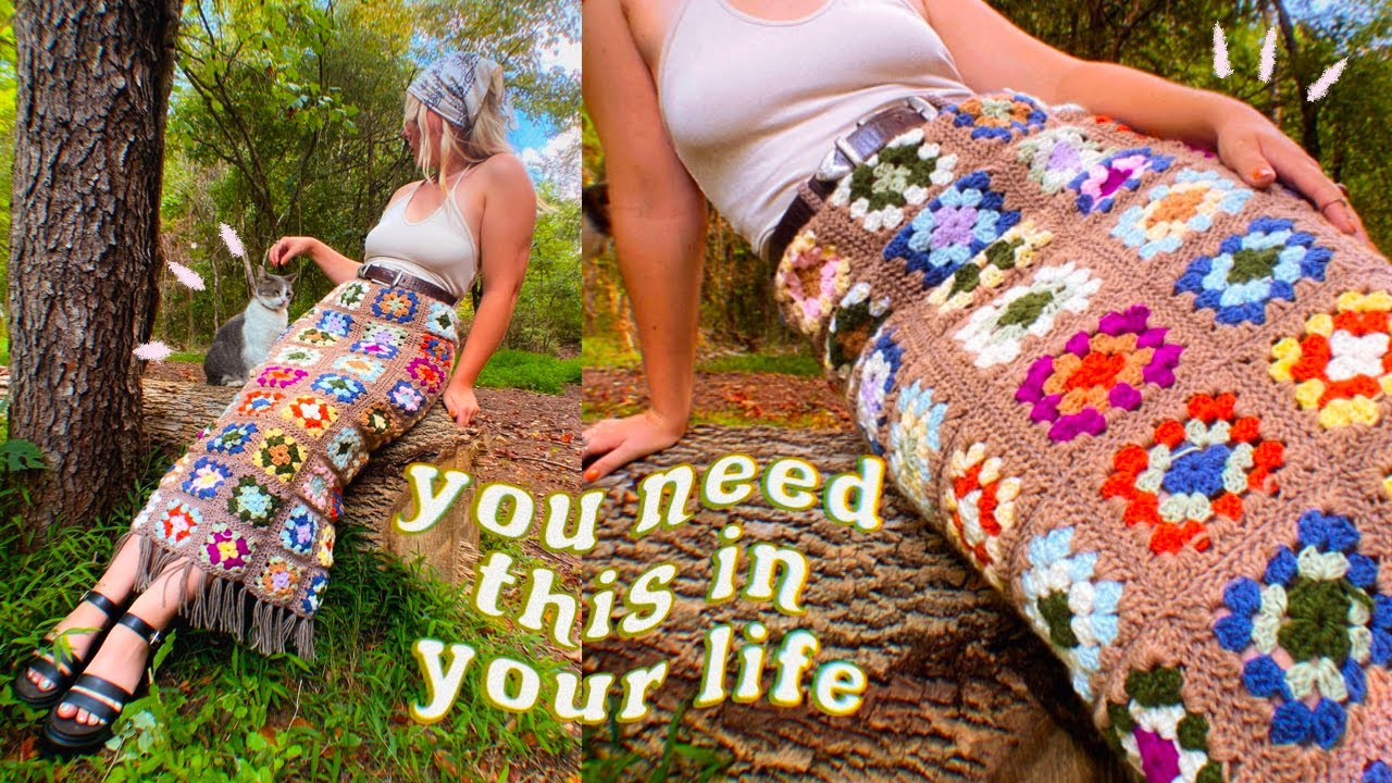You Have To Make This Granny Square Skirt For Fall - YouTube