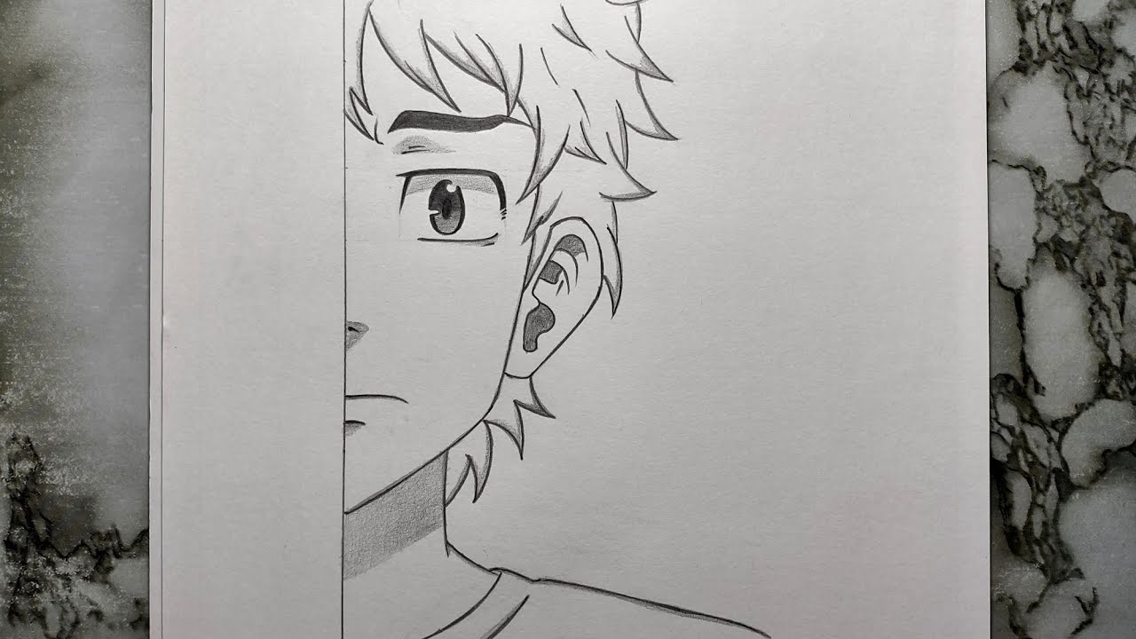 How to draw Takemichi half face from Tokyo Revengers | Drawing ...