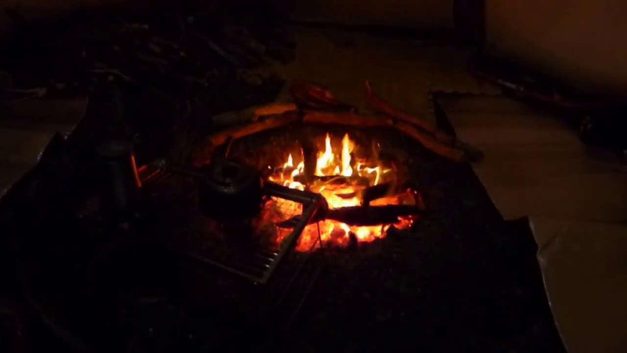 Inside the tipi by the fire - YouTube