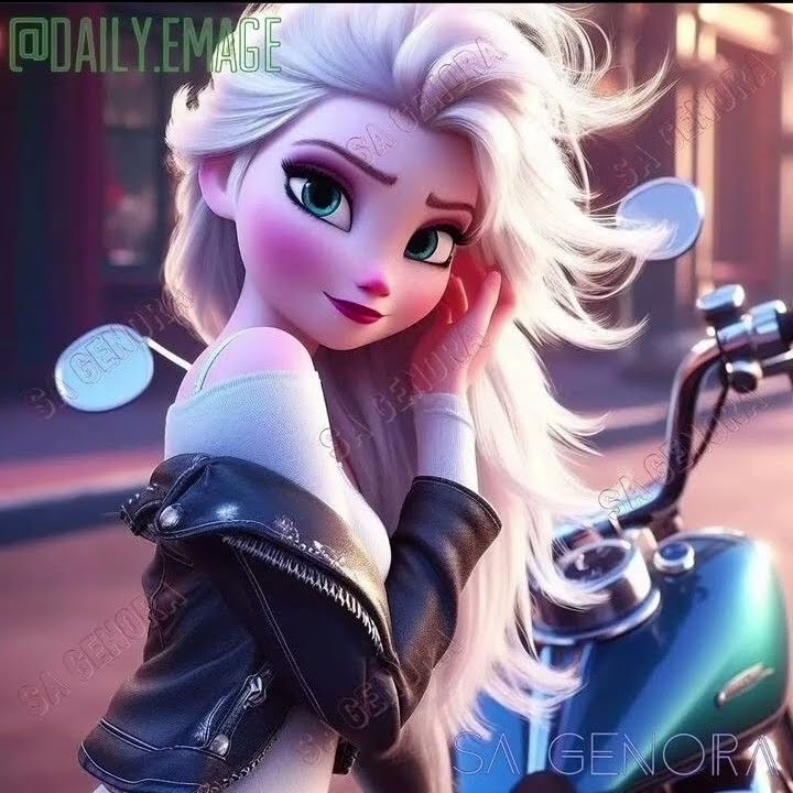 elsa on a motorcycle 👻🧠#frozen #elsa #elsafrozen #feedshorts #animation ...