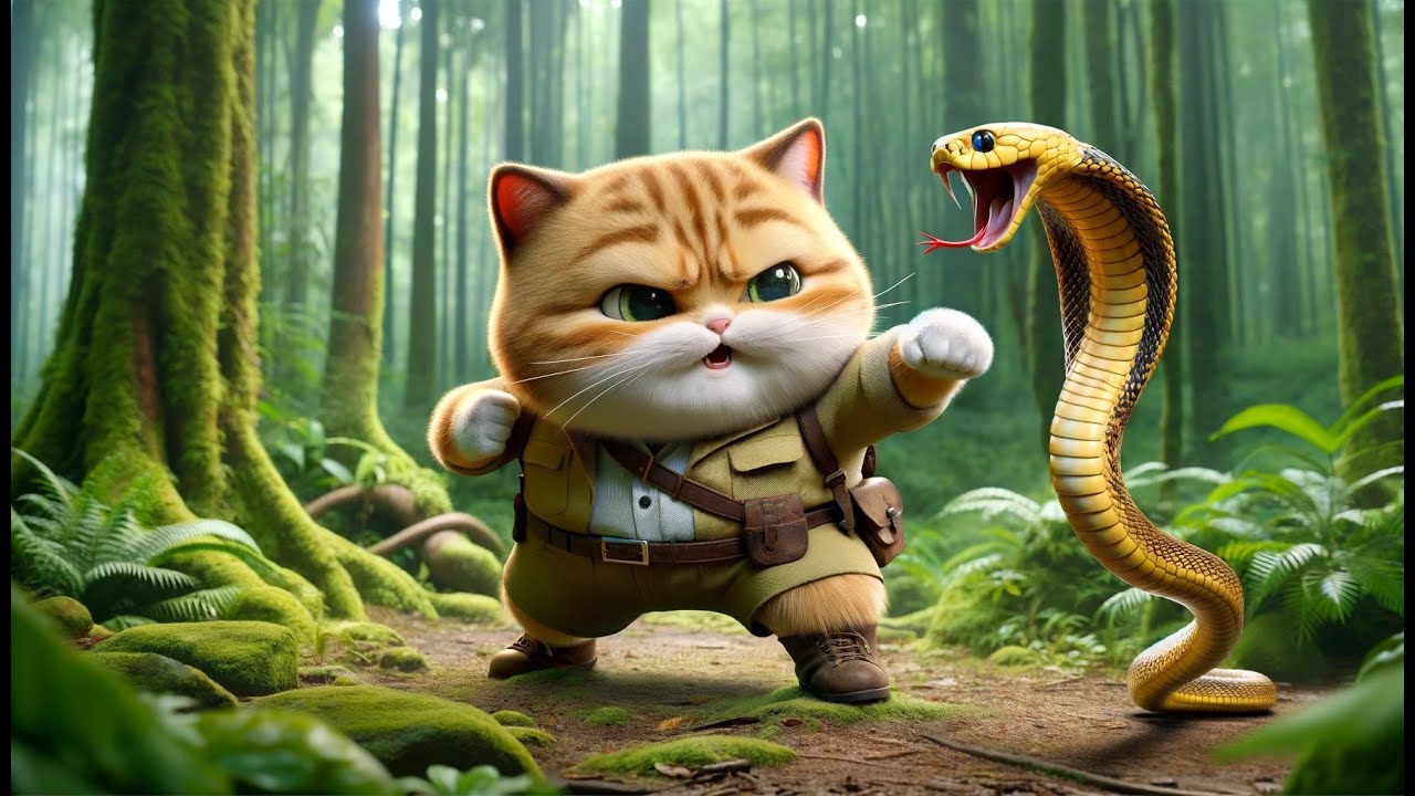 FIGHT WITH SNAKE MONSTER !!! Cat Explorer Looking For Treasure ! - YouTube