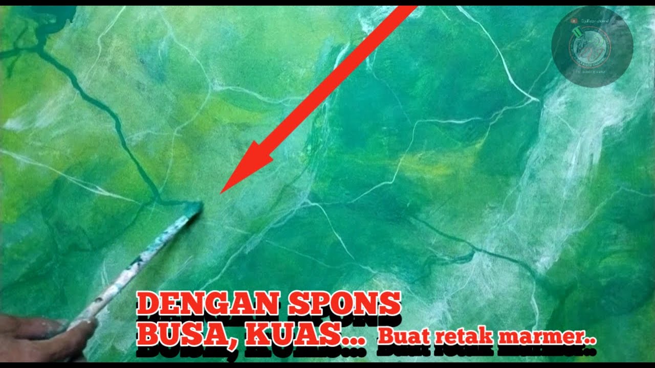 Tahap buat motif retak marmer tampilan warna hija || efek motif dinding ...