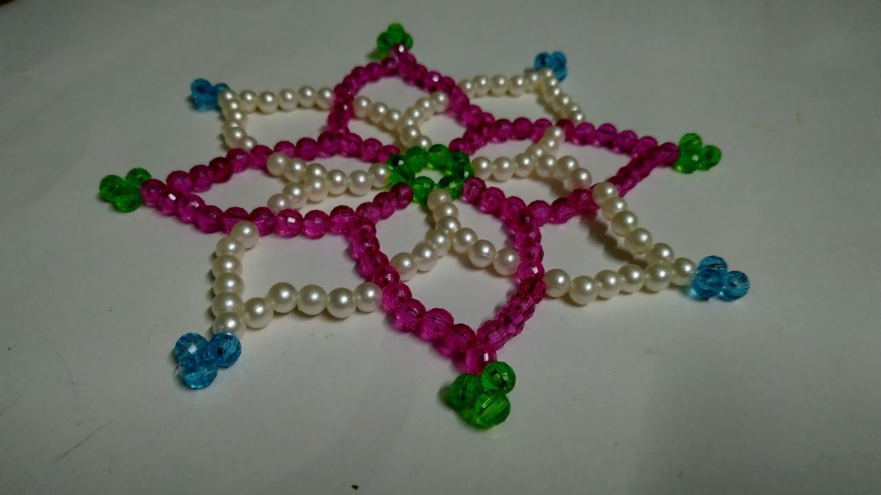 Moti Craft Ideas|| Rangoli Unique design||Moti Mahirap design ...